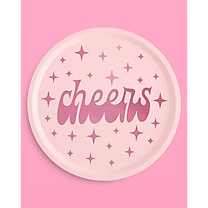 xo, Fetti Cheers Plates - 25 pcs | Bachelorette Party Decorations, Birthday Party Decor, Baby Shower Supplies, Bridal Tableware
