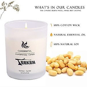 Teeken Candles for Home Scented, Sandalwood Candle Jar, 5.29oz/150g 100% Soy Candle & Simple Modern Style Frosted Jar Scented Candles Set for Perfect Birthday Gifts