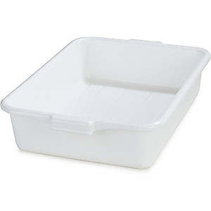 Carlisle FoodService Products N4401002 Comfort Curve™ Ergonomic Wash Basin Tote Box, 5" Deep, White