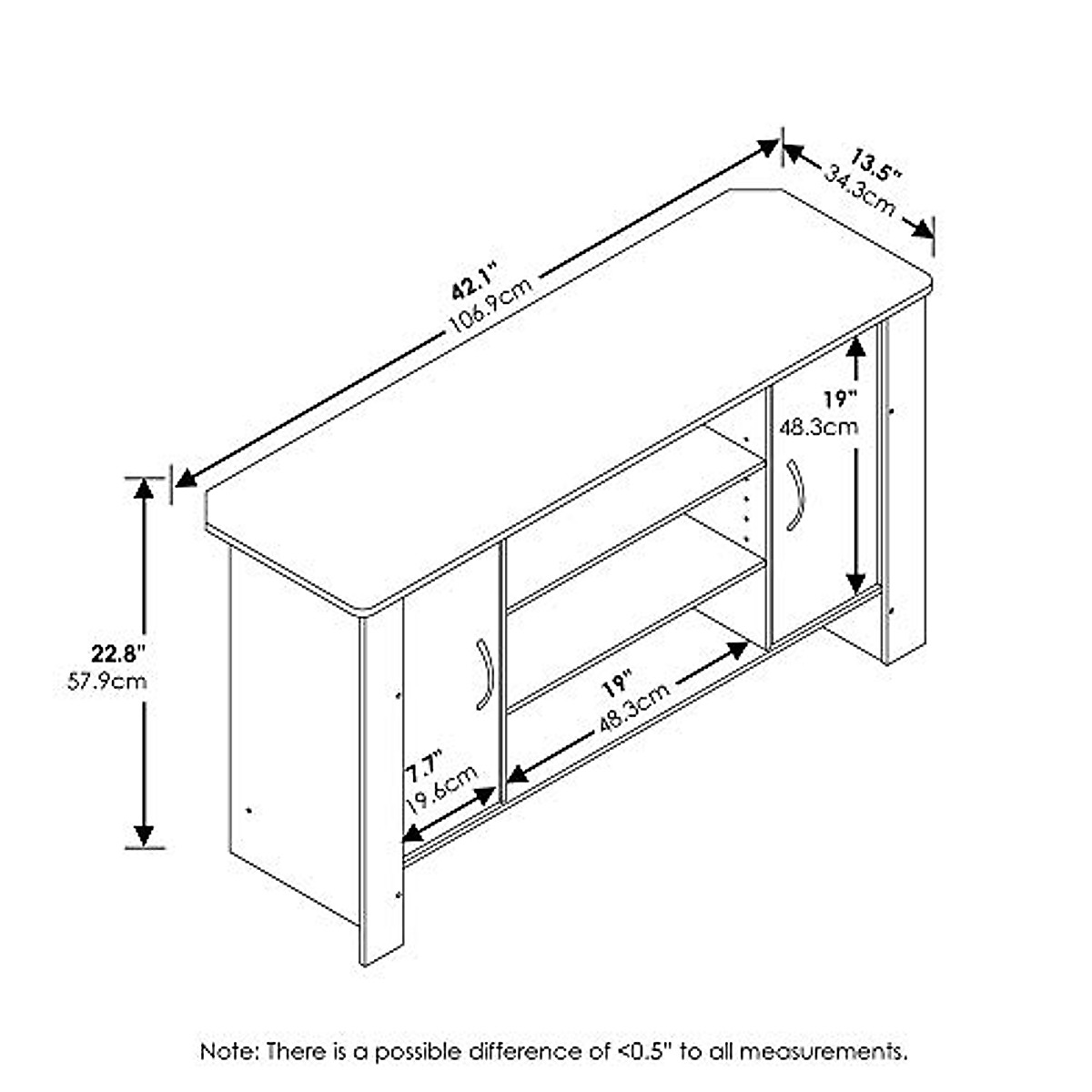 Furinno Econ TV Stand Entertainment Center, Espresso