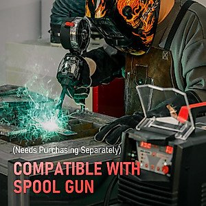 YESWELDER Digital MIG-205DS MIG Welder,200Amp 110/220V Dual Voltage, Gas Gasless MIG Welding Machine MIG/Lift TIG/ARC 3 in 1 Multiprocess Aluminum MIG Welder, Spool Gun Compatible