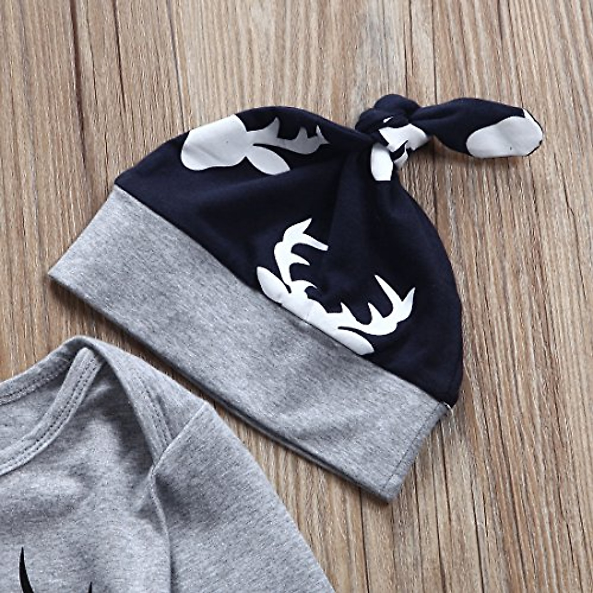 3PCS Newborn Baby Boys Cute Little Brother Romper+Pants+Hat Outfits Matching Set (0-6 Months, Little Brother)