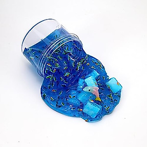 2 Packs Pink and Blue Crunchy Slime Kit for Girls,Non Sticky and Super Soft Sludge Jelly Cube Slime Toy,DIY Crystal Glue Boba Slime Party Favor for Boys,Birthday Gifts for Kids.