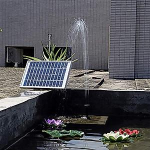 GOFEI Solar Fountain Pump, Solar Submersible Circulation Pump with 3 Nozzles, 5W Solar Panel Water Fountain, for Bird Bath/Garden/Pond