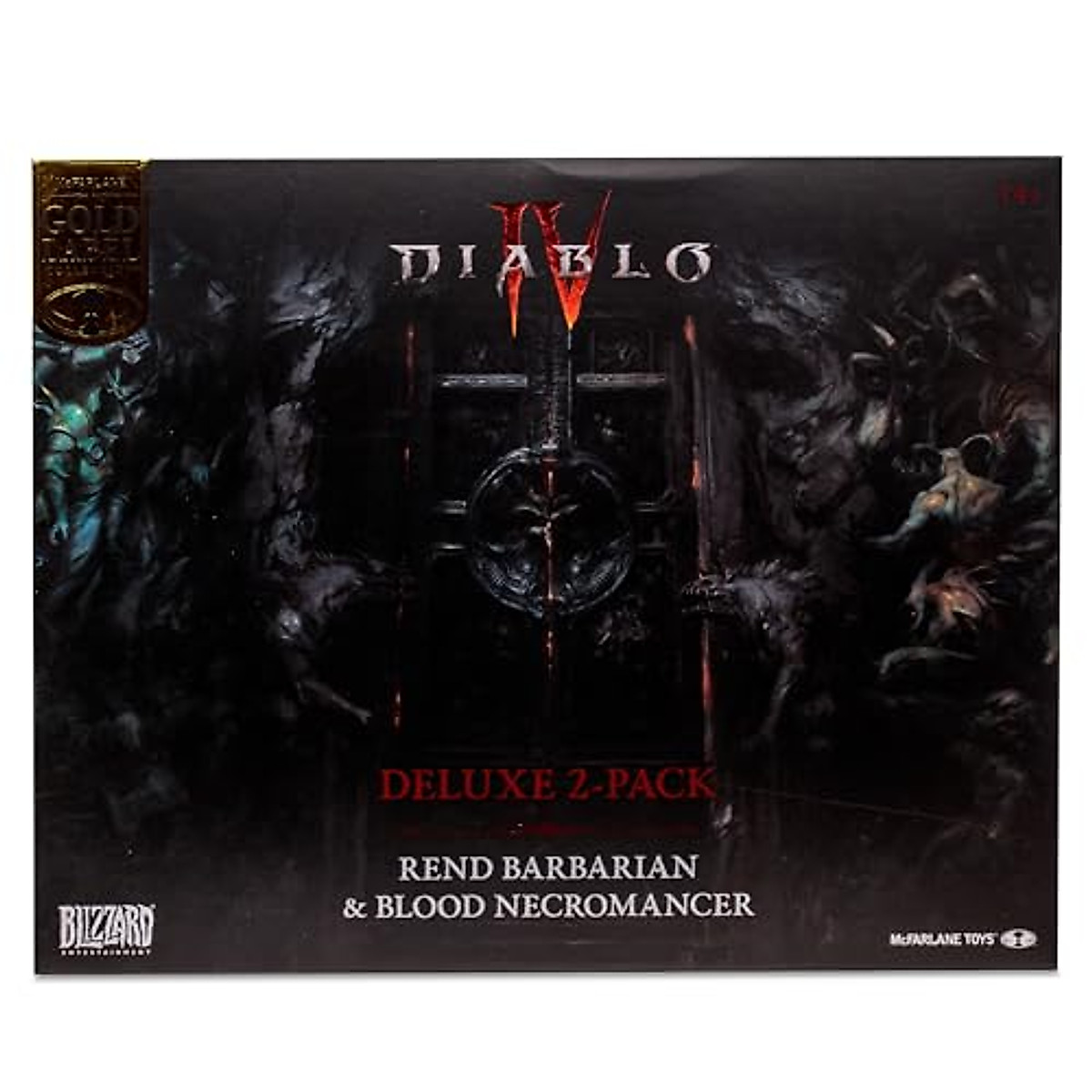 McFarlane Toys - Diablo IV Rend Barbarian and Blood Necromancer 2pk Gold Label 1:12 Scale Posed Figures, Gold Label, Amazon Exclusive