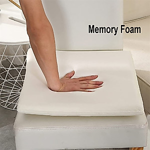 ETULLE 2 Pack Memory Foam Dining Chair Cushions,40 * 40cm Chair Pads,Soft and Comfortable Seat Cushion,Kitchen Dining Chair Cushion and Seat Cushion with Machine Washable Cover (Color : White)