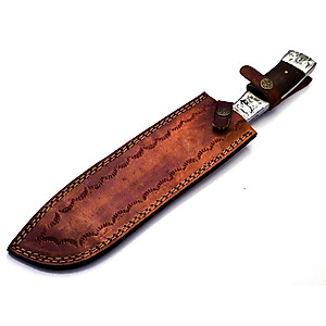 Custom Handmade Damascus Steel Knife Hunting Knife | Outdoor Knife Camping Knife | Handle Made of Micarta with Free Genuine Leather Sheath