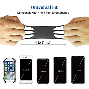 Chuangxinfull Universal Cell Phone Armband Wristband, 360° Rotatable Sports Armband, Universal Cell Phone Holder for Running Hiking Biking, fit 4 to 7 inch Smartphones (Black)