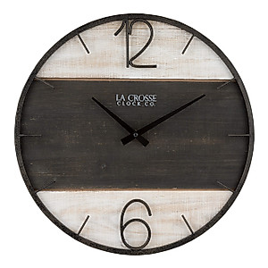 La Crosse Technology 404-4040 16" Ironwood Quartz Wall Clock, Brown