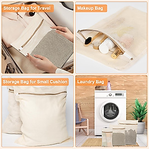 6-Piece Laundry Bag, Durable Organic Cotton Mesh Laundry Bag, Sturdy Zipper, Breathable Mesh, Exquisite Laundry Bag for Underwear, Clothes, Pants, Shoes and Socks