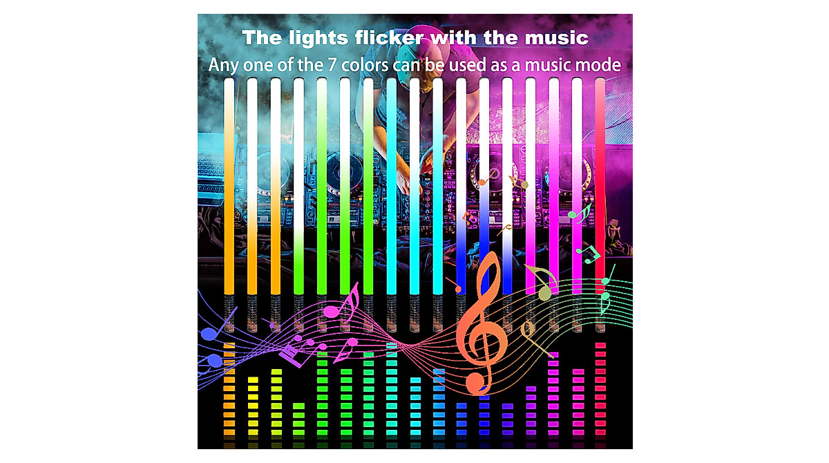 4ft Portable Battery Powered Tube Lights - 500 Effects