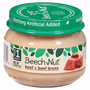 BEECH NUT Beef & Broth Stage 1 Baby Food, 2.5 OZ