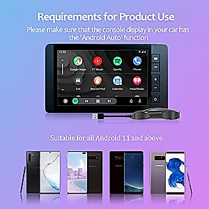 Wireless Android Auto Adapter, AA Dongle Convert Wired Android Auto to Wireless for Android Phone and Car 2016-2023, Easy Setup Compact