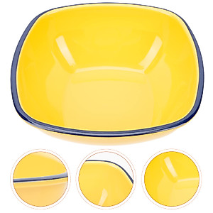 GANAZONO Home Tableware Enamelware Serving Bowl Salad Bowl: Fruit Bowl Mixing Bowl Pasta Bowls Soup Bowl Salad Bowl Cereal Bowl Basin Decorative Handmade Floral Art Bowls Enamel Soup Bowl