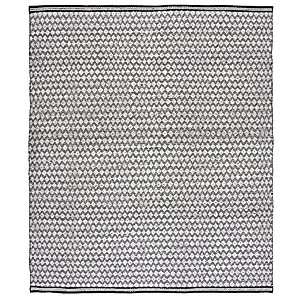 Safavieh Kilim Collection 8' x 10' Black/Ivory KLM376Z Flatweave Premium Wool Living Room Dining Bedroom Area Rug