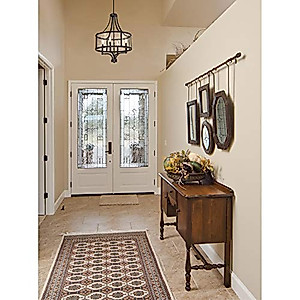 Westinghouse 6368400 Belle View Four-Light Indoor, Oil Rubbed Bronze Finish with Highlights and Clear Seeded Glass Chandelier, One Size , Oil-rubbed Bronze