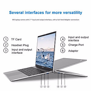 WOZIFAN 15.6 Inch Laptop Computer 6GB DDR4 256GB SSD 1920x1080 IPS Display Win 11 Laptop Celeron J4105 1.5Ghz(Up to 2.5Ghz) 4-Core Processor Notebook 2.4G+5G WiFi BT4.2 Adapter Wireless Mouse-Gray