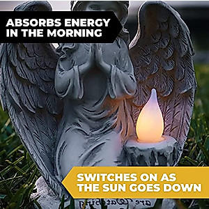 VP Home Praying Angel Watching Over Us Angel Decorations for Home Solar Powered LED Outdoor Decor Garden Light Angel Statues and Figurines for Home, Patio, Yard Art