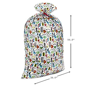 Hallmark 56" Large Plastic Gift Bag (Justice League) for Birthdays, Parties, or Any Occasion