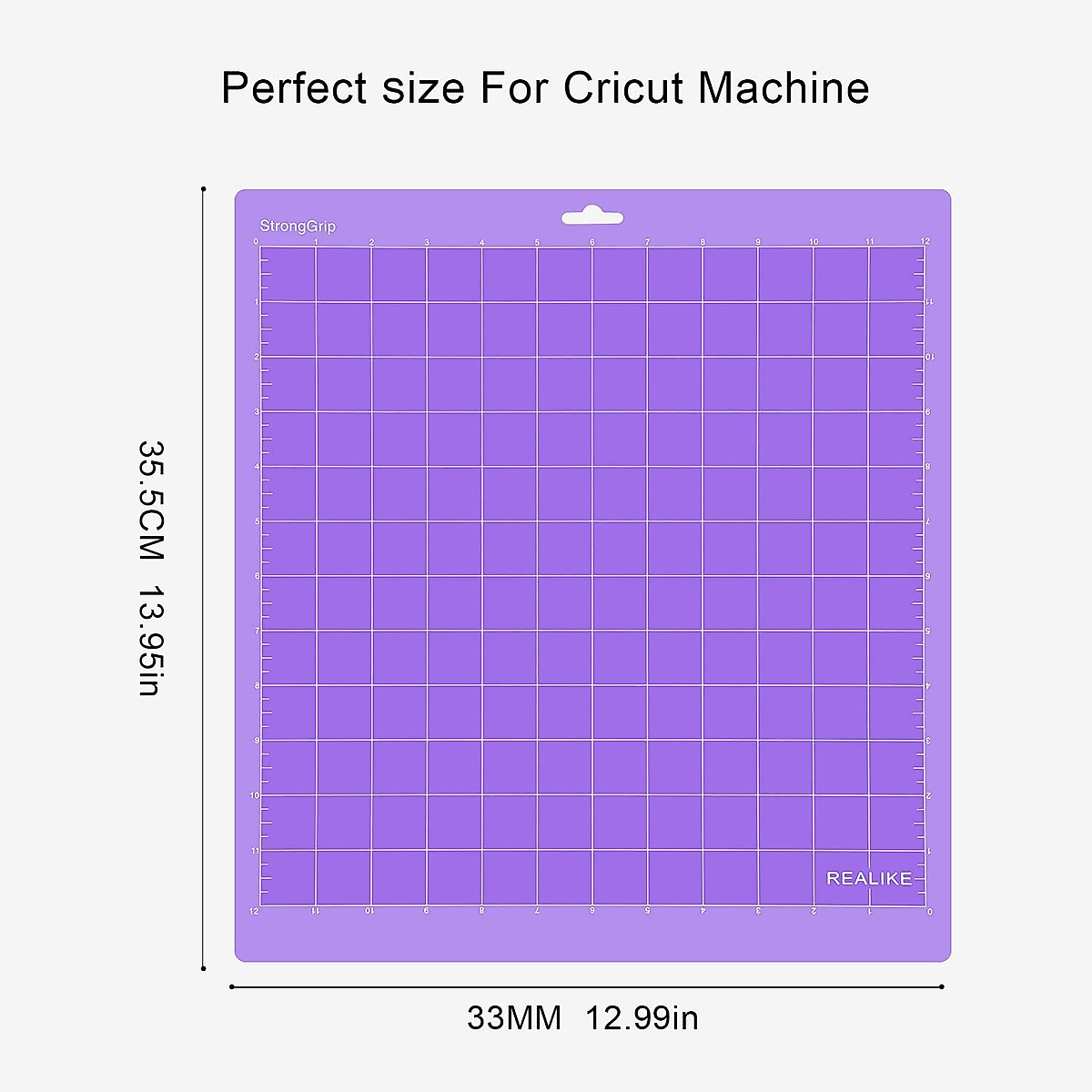 REALIKE StrongGrip Cutting Mat for Cricut Maker 3/Maker/Explore 3/Air 2/Air/One, 2 Pack 12x12 Inch Purple Strong Grip Adhesive Sticky Non-Slip Cut Mat Replacement Accessories for Cricu