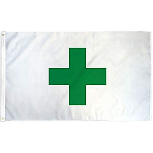 Home and Holiday Flags 3x5 Green Cross Medical Marijuana Dispensary Flag Business Banner Sign