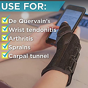 BraceAbility Thumb & Wrist Spica Splint | De Quervain's Tenosynovitis Long Stabilizer Brace for Tendonitis, Arthritis & Sprains Forearm Support Cast (XS - Left Hand)