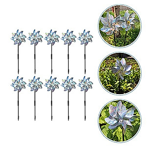 Happyyami 10PCS Orchard Reflective Windmill Bird Pinwheel Reflective Windmill Bird- Driving Windmill Fast Wind Glowing Bird Scaring Spinner Bird- Driving Windmill for Garden Orchard
