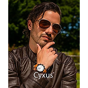 Cyxus Aviator Sunglasses for Men Sunglasses Polarized UV Protection Trendy Metal Pilot Glasses for Driving Hiking Travel