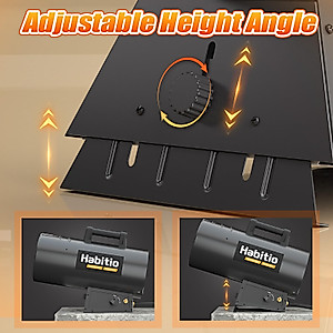 Habitio 125,000 BTU Forced Air Propane Heater, Portable Torpedo Heater for Jobsite, Garage, and Construction Sites, 10 ft Hose with Regulator Included