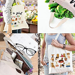 CMNIM Just a Girl Who Loves Dogs Lover Gifts Dog Canvas Tote Bag Dogs Gift for Girls Dog Reusable Shoulder Bag Handbag (just a Girl Who Loves Dogs Tote Bag)