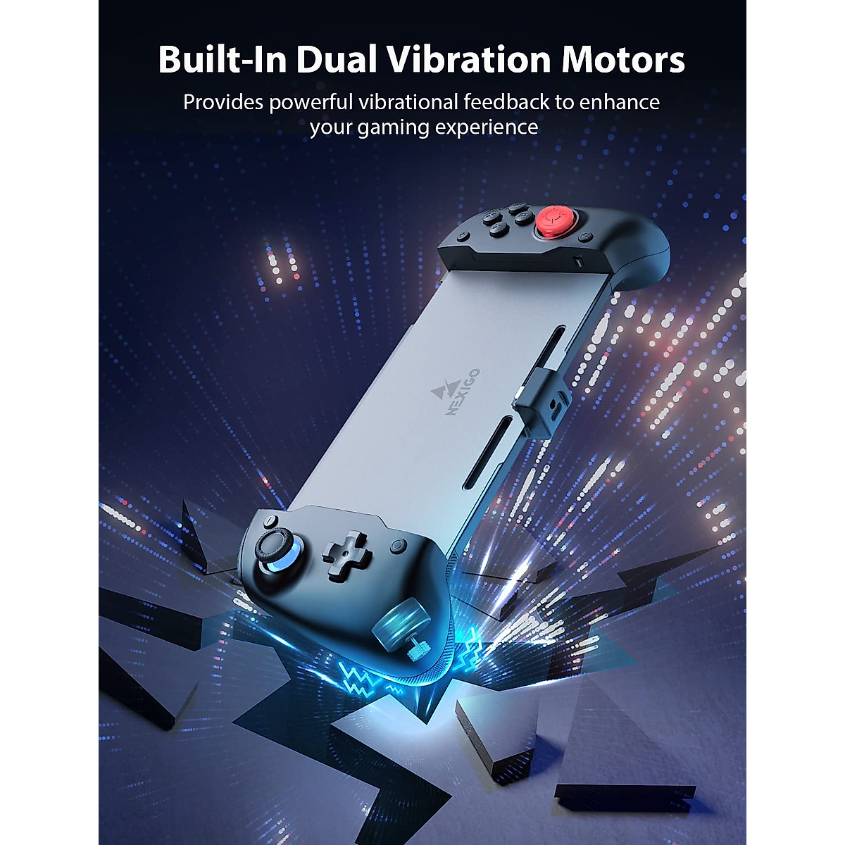 NexiGo Gripcon, Enhanced Switch/Switch OLED Controller for Handheld Mode, Ergonomic Controller for Nintendo Switch OLED with 6-Axis Gyro, Mapping Function, Black