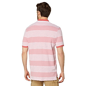 U.S. Polo Assn. Yarn-Dye Stripe Pique Polo Coral Shell Heather MD