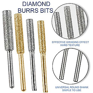 Chainsaw Sharpening Attachment Kit - 8Pcs Chain Saw Blade Teeth Sharpener Set with Angle Guide and Diamond Burr Grinding Stone Files, Drill Power Tool Accessories for Gardening Lawn Mower Chainsaw