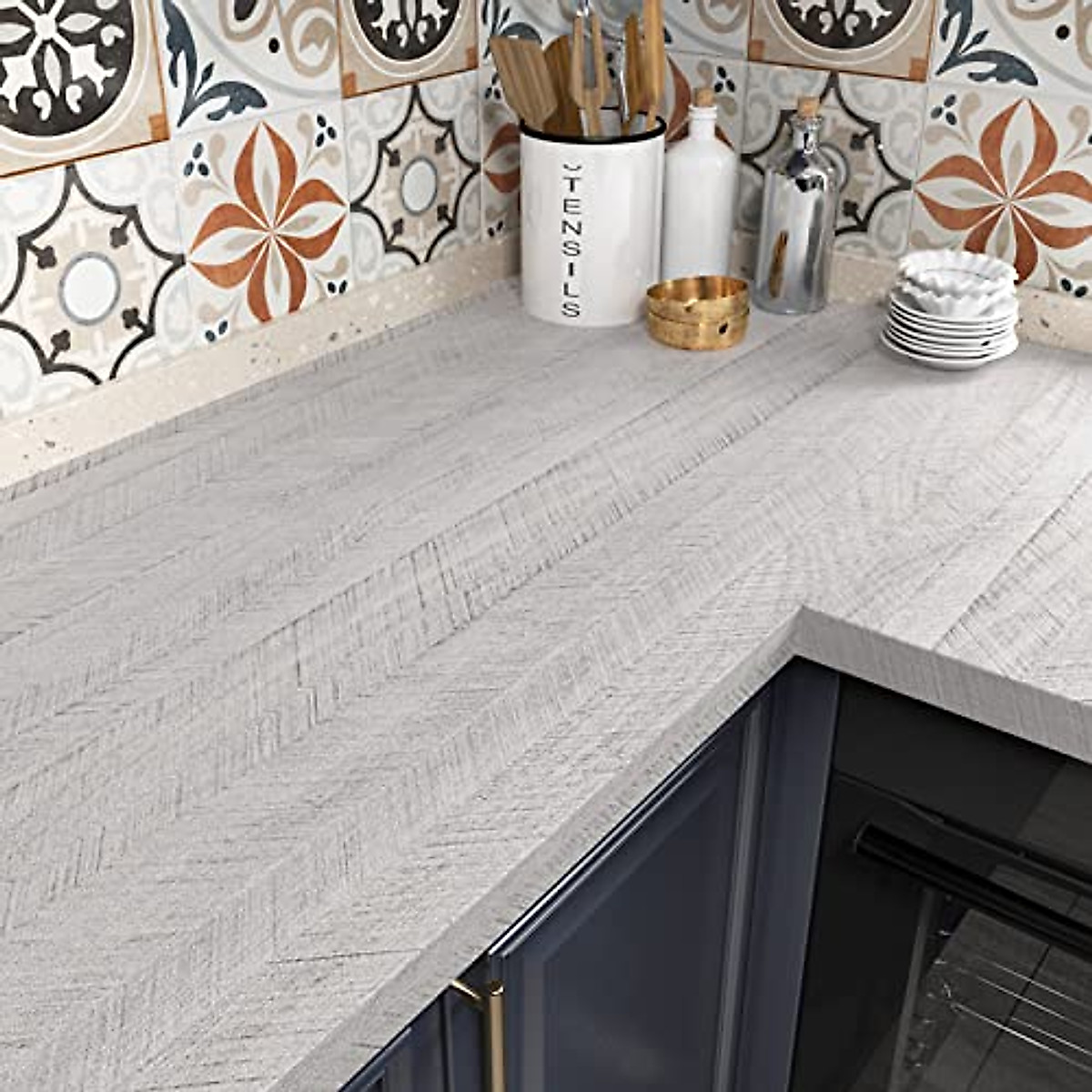 WESTICK Grey Wood Wallpaper Peel and Stick Modern Wood Contact Paper for Walls Self Adhesive Wallpaper for Bedroom Wood Grain Contact Paper for Countertops Waterproof Cabinet Wallpaper 15.8"x196"