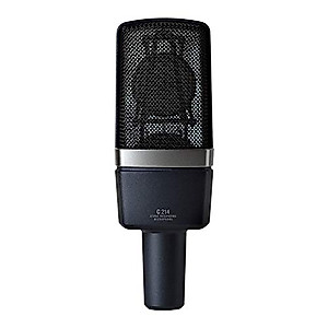 AKG Pro C214 Professional Large-Diaphragm Condenser Microphone with Studio Stand and Pop Filter (3 Items)