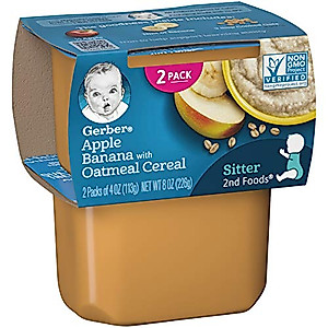 Gerber Baby Food, 2nd Foods, Apple Banana with Oatmeal, 8 OZ 2 count (Pack of 4)