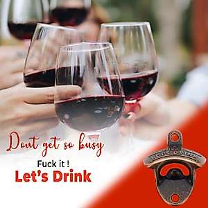 Wall Mounted bottle Opener, Christmas Funny Wall Mount Bottle Opener for Men Father Beer Lovers,Novelty Birthday Fathers Day with Mounting Screws Wall Anchors（1 Pack)