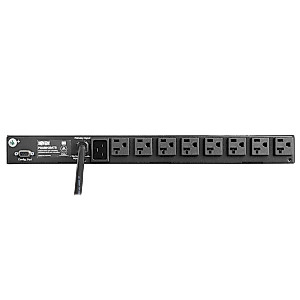 Tripp Lite Metered PDU, Auto-Transfer Switch (ATS), 20A, 120V, 1.92kW, Single-Phase - 16 Outlets (5-15/20R), Dual 12ft L5-20P Input Cords - 1U Rackmount, TAA Compliant, 2 Year Warranty (PDUMH20ATS)
