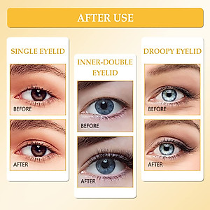 Eyelid Tape, Eyelid Lift Tape, Double Eyelid Tape, Double Eyelid Stickers, Invisible Eyelid Tape, Self-Adhesive Eyelid Lifter Strips with Fork Rods, Breathable & Waterproof, Instantly Enlarge The Eyes