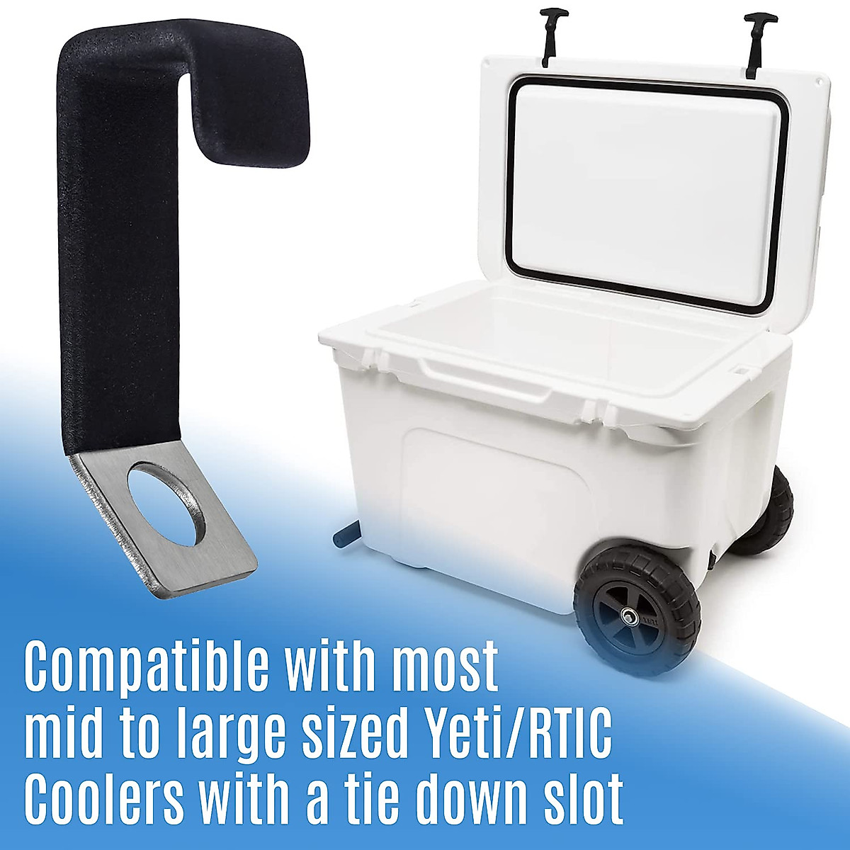 IMPRESA [2 Pack] Cooler Lock Bracket for Yeti and for RTIC Cooler Tie Down Kit - Locks Brackets Secure Mid-to Large-Size - Rubber Coating on Bracket to Prevent Scratches