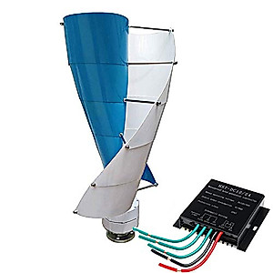 TqingVertical Spiral Wind Power Turbine Generator, 8000W 12V24V48V Vertical Axis Breeze Start Wind-Solar Complementary +Magnetic Levitation Axis Wind Turbine Generator Power for Outdoor Garden,12v