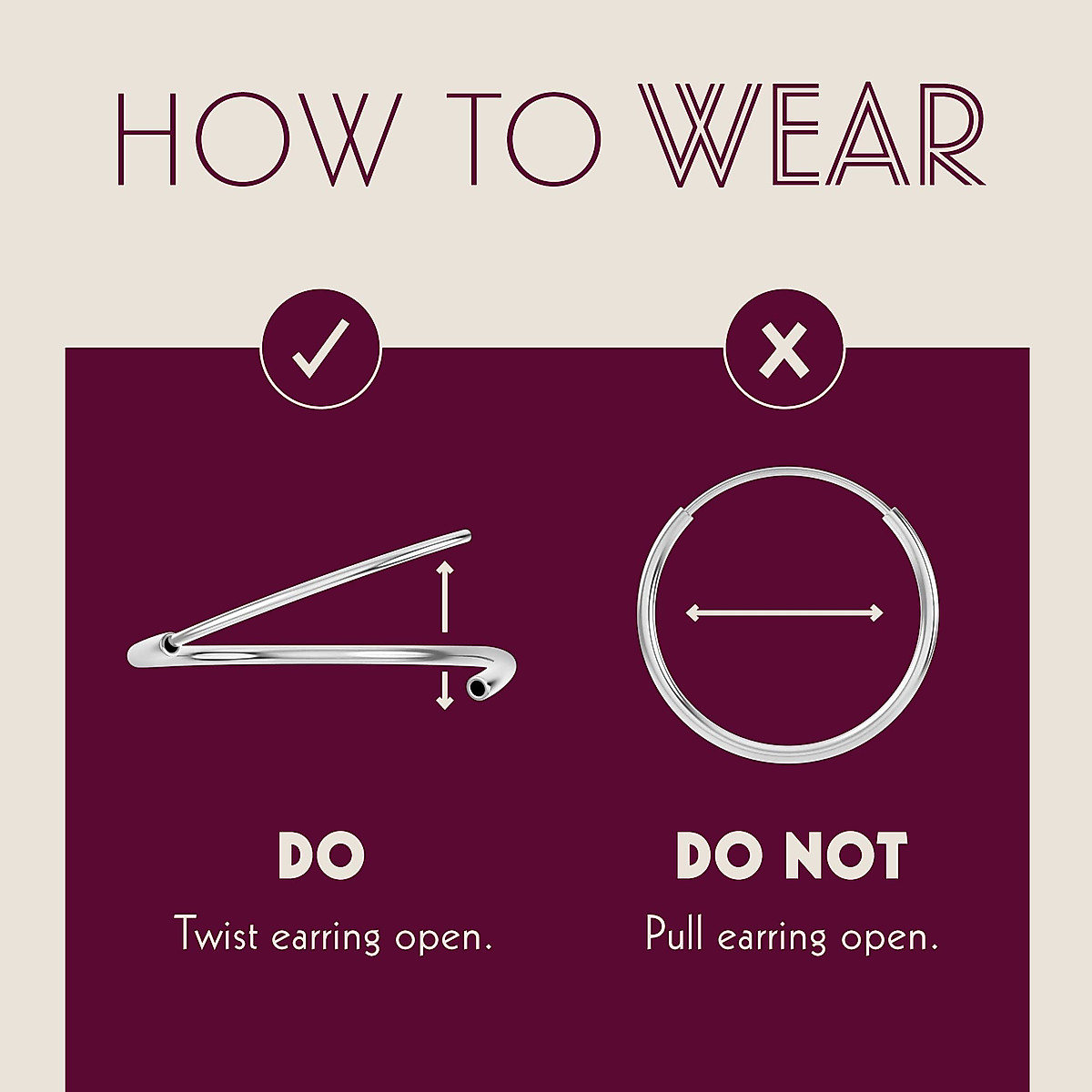 14k White Gold Round Flexible Small little Thin Continuous Endless Hoop Earrings Real Pure Gold Hoops 12mm (0.47 inch)