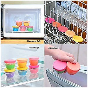 Youngever 18 Sets Baby Food Storage, 2 Ounce Baby Food Containers with Lids, 9 Pink Colors, with Lids Labels