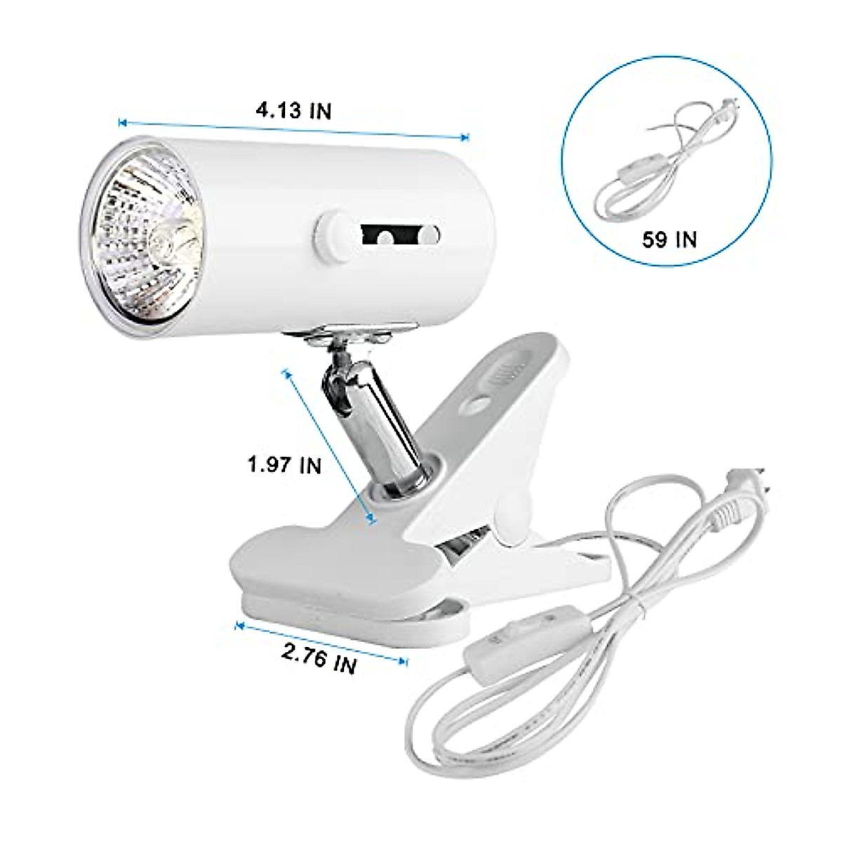 FIVEAGE Reptile Heat Lamp Fixture Turtle Aquarium Lamp Tortoise Light Heating Lamps Holder with 3 UVA UVB Turtle Light Sun Basking Spot Lamps for Reptiles,Amphibian(White)