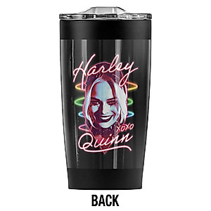 LOGOVISION Suicide Squad 2 Neon Harley Stainless Steel Tumbler 20 oz Coffee Travel Mug/Cup, Vacuum Insulated & Double Wall with Leakproof Sliding Lid | Great for Hot Drinks and Cold Beverages