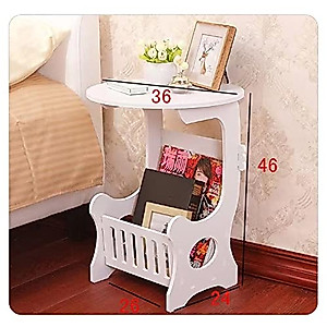 HIGOH Bedside Table Round Household Simple Living Room, Bedroom, Storage Rack, Bedside Cabinet