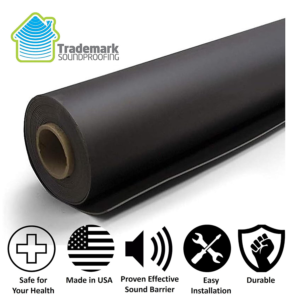 Trademark Soundproofing Mass Loaded Vinyl 1lb - MLV Soundproofing for Wall Sound Barrier - Sound Insulation - Made in USA (4' x 25' (100 sf))