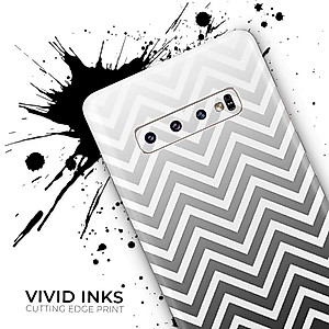 DesignSkinz White & Gradient Sharp Chevron Protective Vinyl Decal Wrap Skin Cover Compatible with The Samsung Galaxy S20 (Screen Trim & Back Glass Skin)
