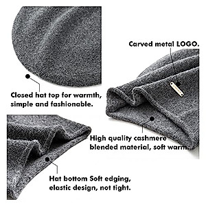QUEENFUR Knit Slouchy Beanie Hats for Women Cashmere Ski Cap Knitted Wool Soft Warm Winter Hat