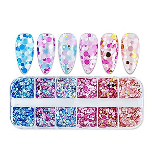 Round Glitter Resin Fillings Flakes Sequins Epoxy Resin Mold Filler for DIY Jewelry Making Nail Art Decor